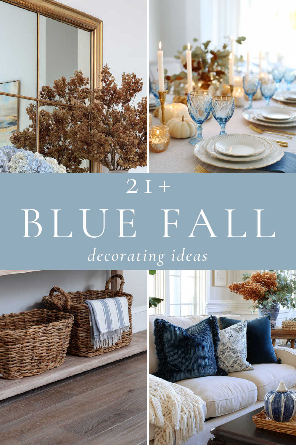 Blue & White Fall Decor Ideas for a Fresh Take on Autumn Decorating