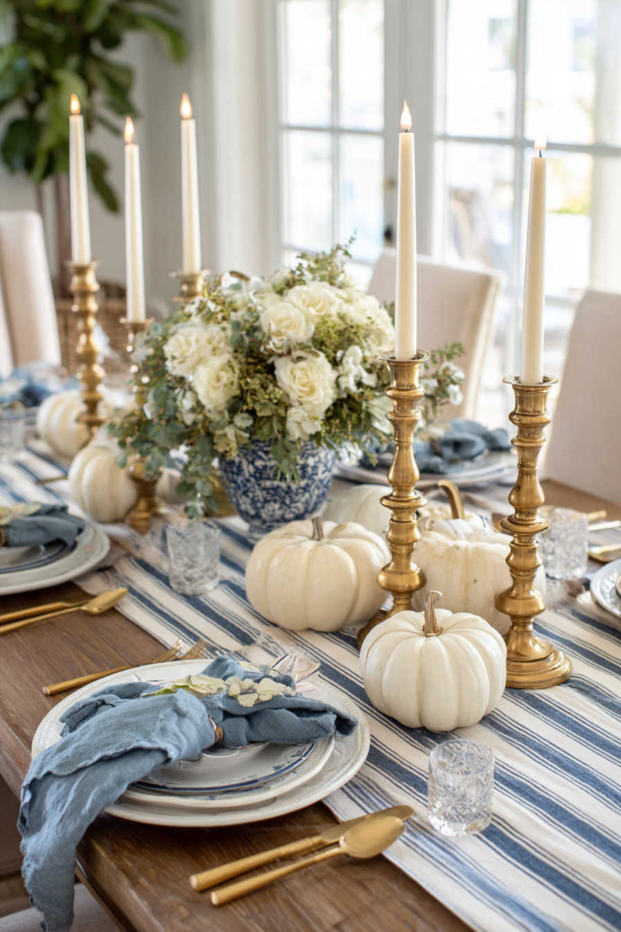 Blue & White Fall Decor Ideas for a Fresh Take on Autumn Decorating